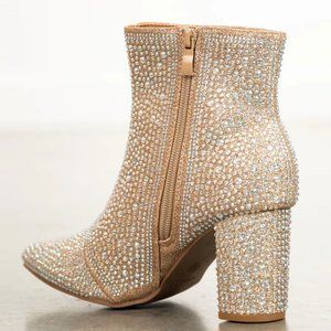 Shoes | New Bling Champagne Ab Rhinestone Crystal Block Chunky Heel ...